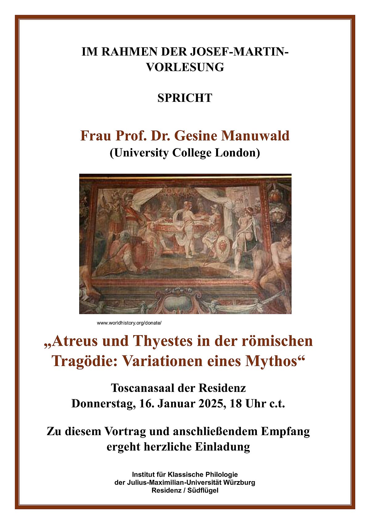 Josef-Martin-Vorlesung 2025 - Institut für klassische Philologie